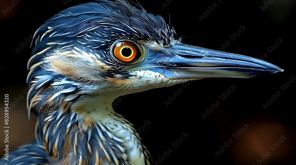 juvenile Ascension Night Heron Nycticorax olsoni with brown and white ...
