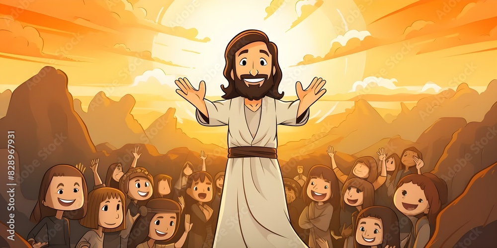 Cartoon Jesus commissions disciples to spread message of love and ...
