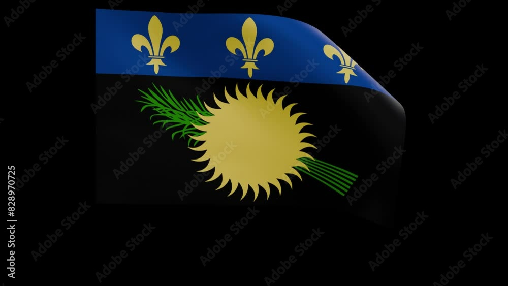 Guadeloupean flag 4k 3d render of a waving nation Guadeloupe banner ...