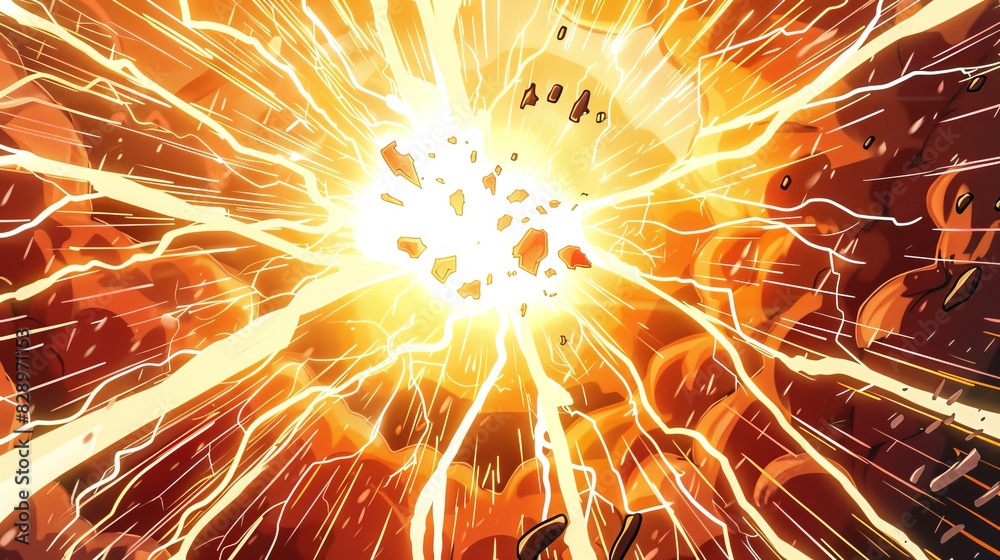 Abstract comic background featuring a thunder flash Stock Illustration ...