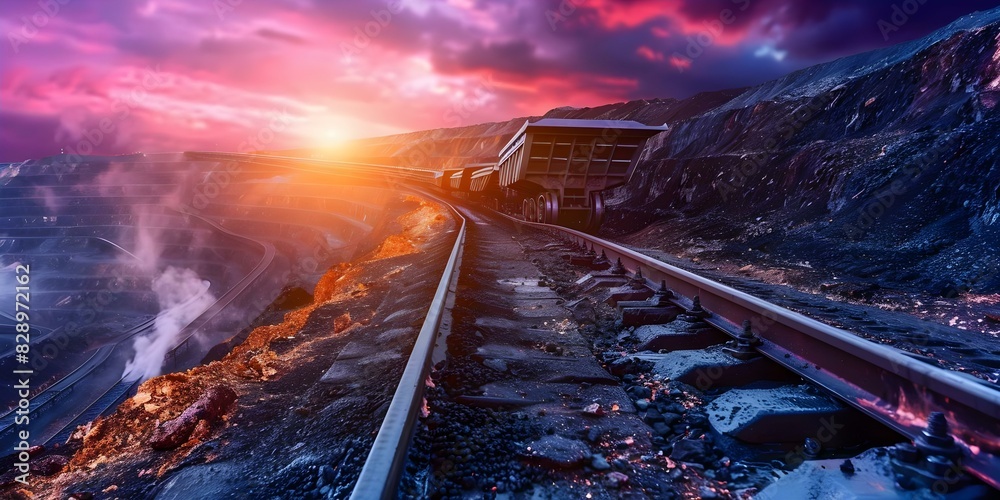 Transporting Copper Ore at Mining Facility Using Industrial Conveyor ...