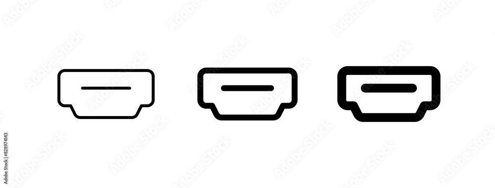 Editable vector hdmi cable port icon. Part of a big icon set family ...