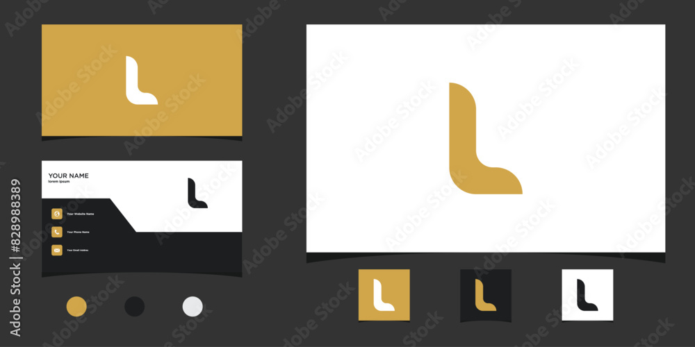Letter L logo design with creative concept and business card. Premium ...