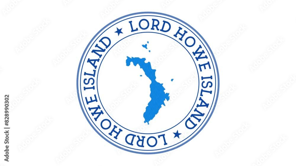 Lord Howe Island intro. Badge with the circular name and map. Lord Howe ...