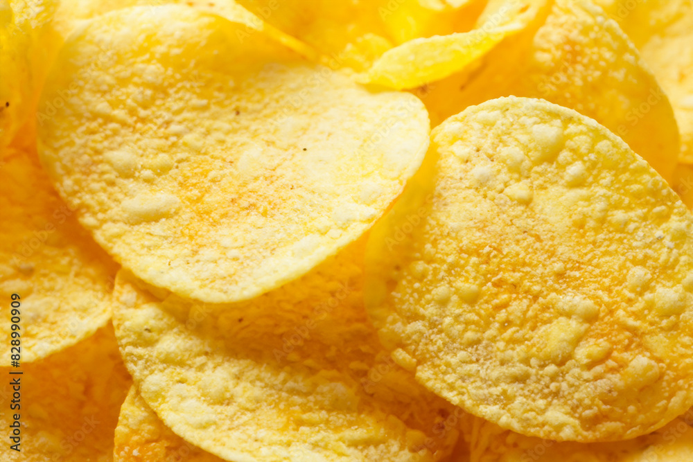 Chips. Potato chips levitate on a white background. Natural potato ...