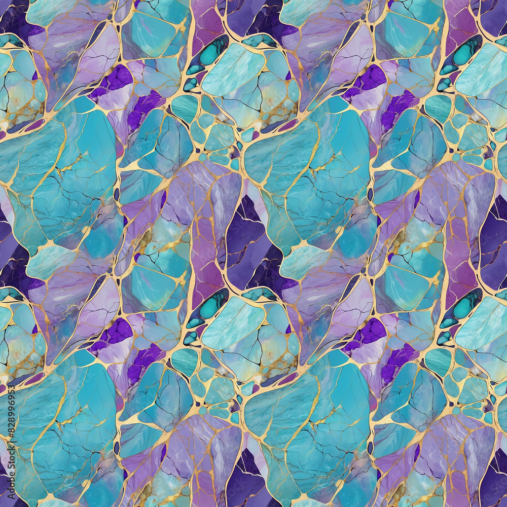 blue and purple marble seamless texture. Abstract background with veins ...