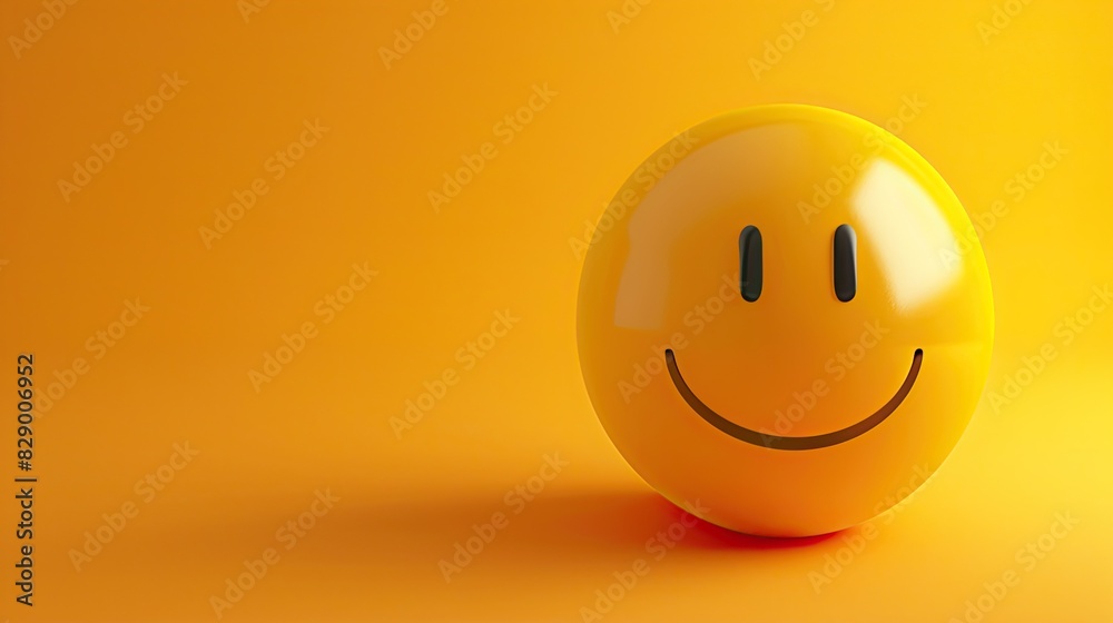 Realistic yellow glossy 3d emotion happy face. Emoticon collection ...