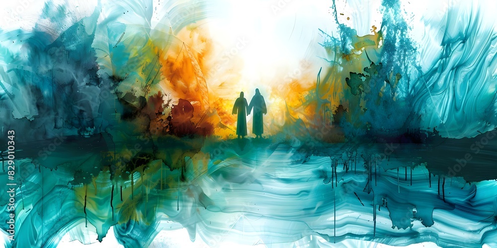 "Watercolor painting illustrating the Second Coming of Jesus for ...