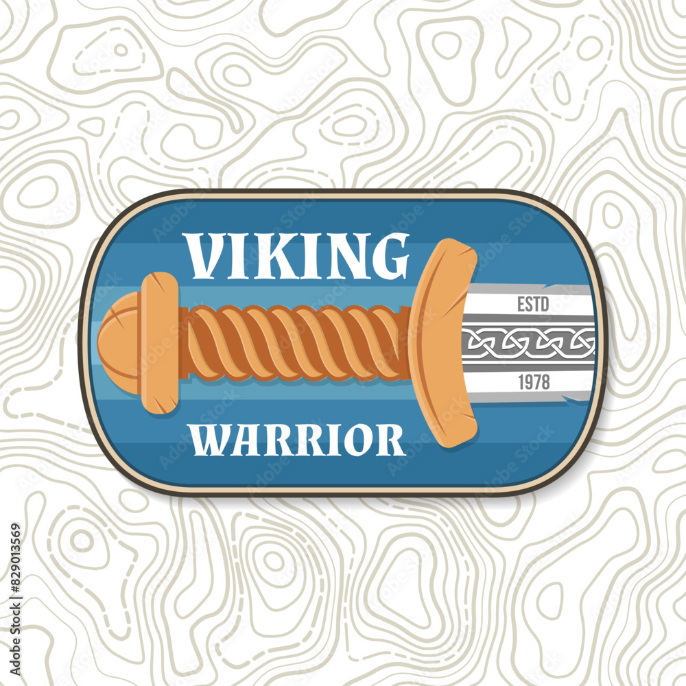 Viking warrior logo, badge, sticker. Vector illustration. For emblems ...