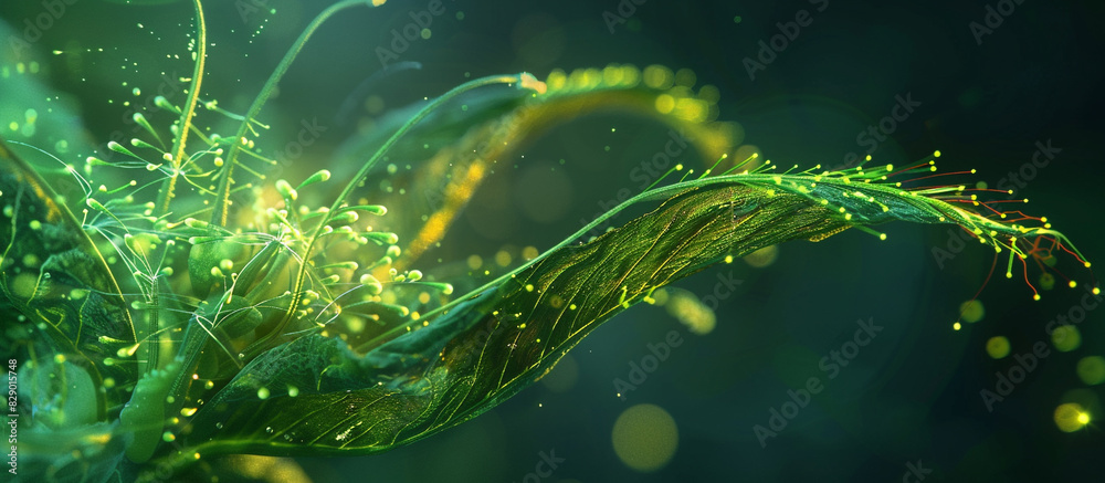 Biology background showcasing a detailed look at a plant's ...
