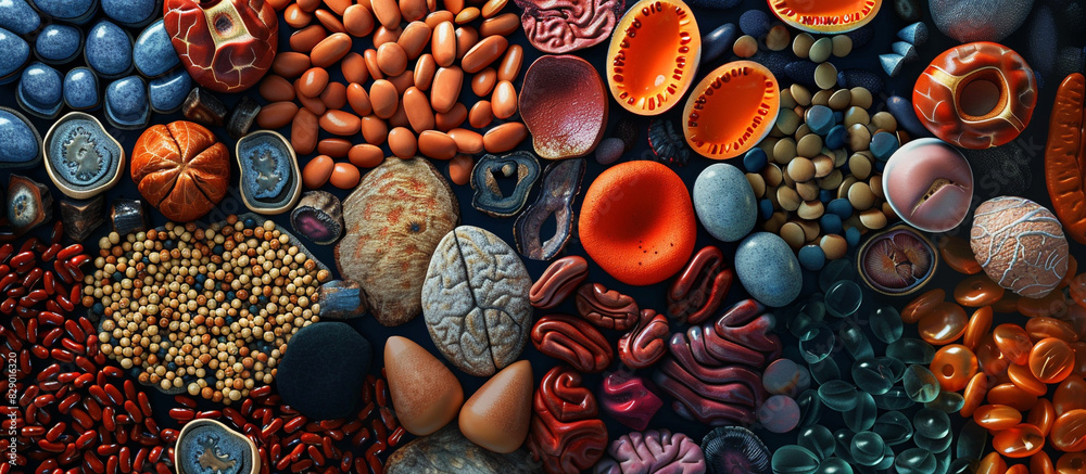 Biology background with a high-resolution image of various human tissue ...