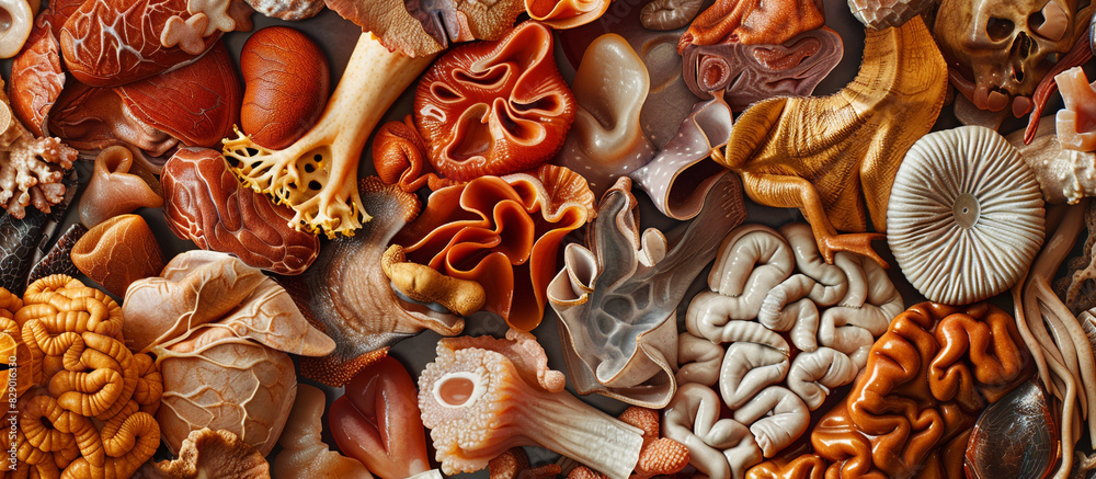 Biology background with a high-resolution image of various types of ...