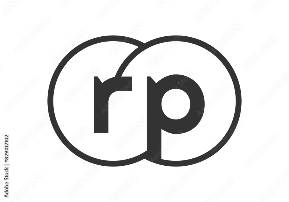 RP business company emblem with outline rounds and letters r p. Logo ...