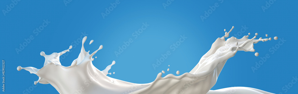 splattered milk splash, pouring white liquid flow for low, full ...