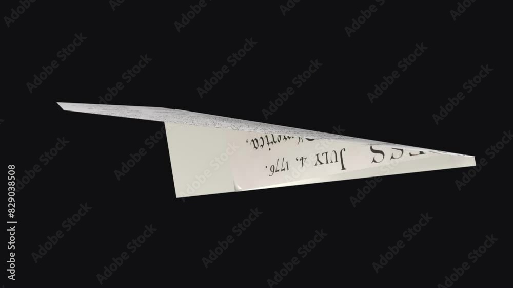 Paper Plane - USA Declaration Page with Title and Text - Flying Loop ...