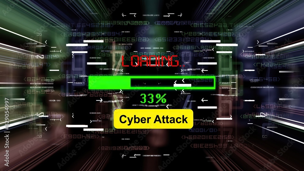 Cyber attack loading progress bar on the screen Stock Photo | Adobe Stock