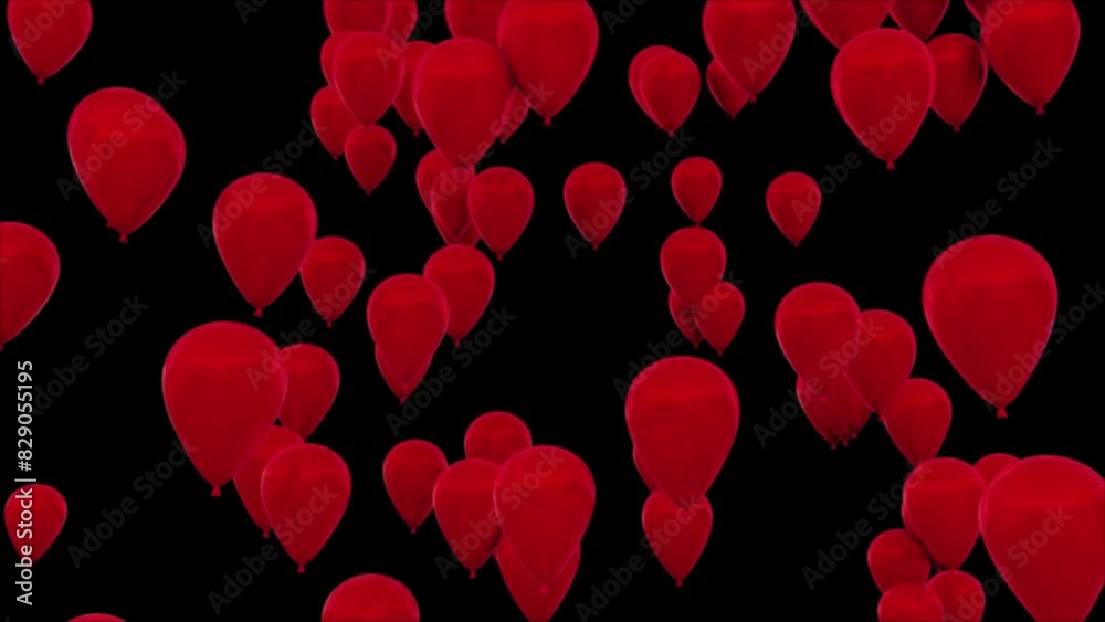Red Balloons. This stock motion graphics video shows red balloons ...