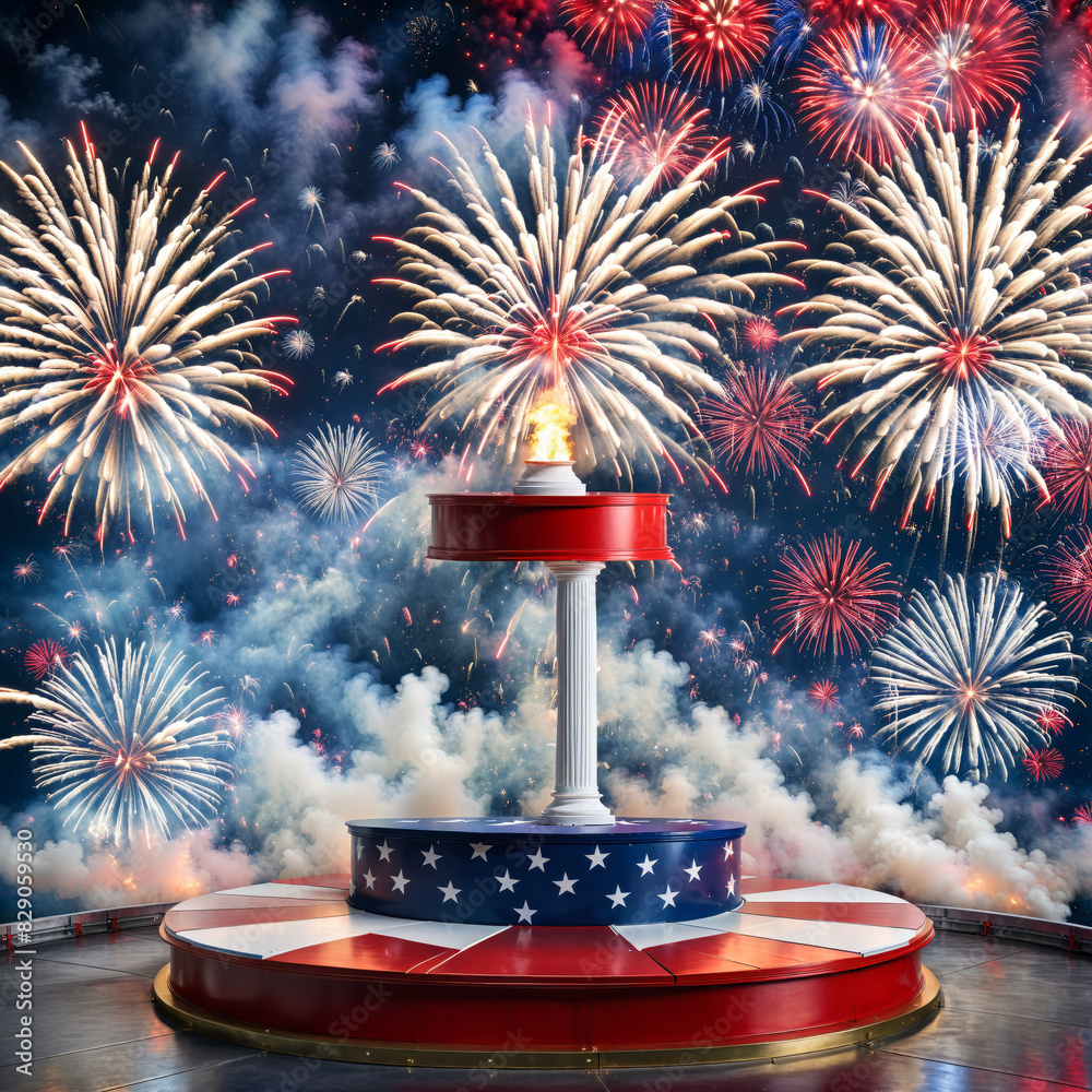 America product display background, USA podium background, white and ...