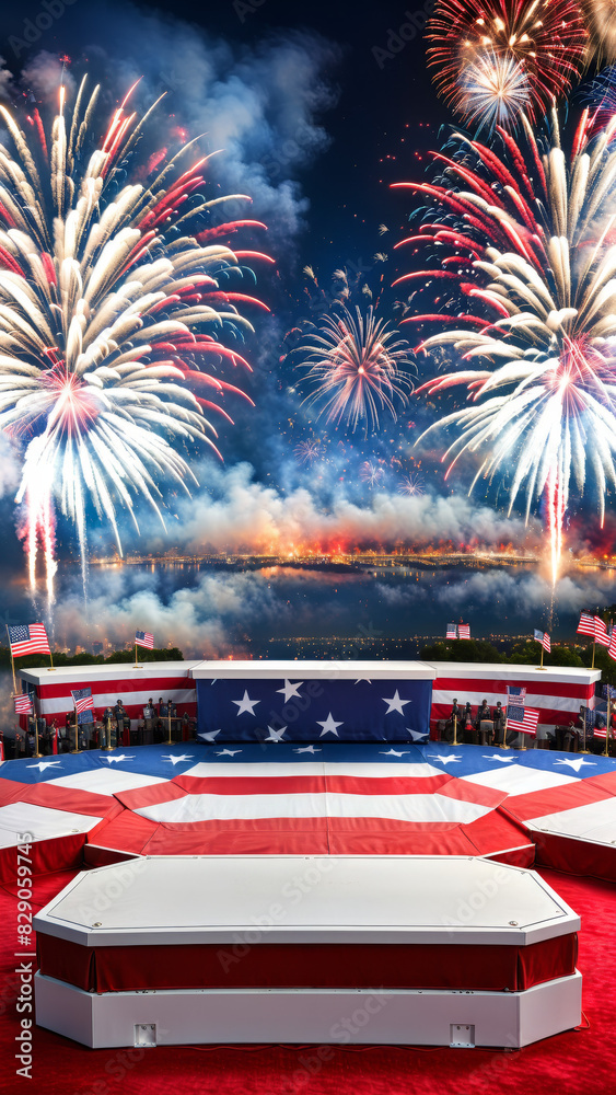 America product display background, USA podium background, white and ...