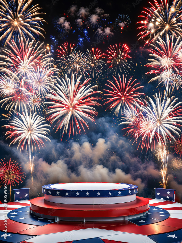 America product display background, USA podium background, white and ...