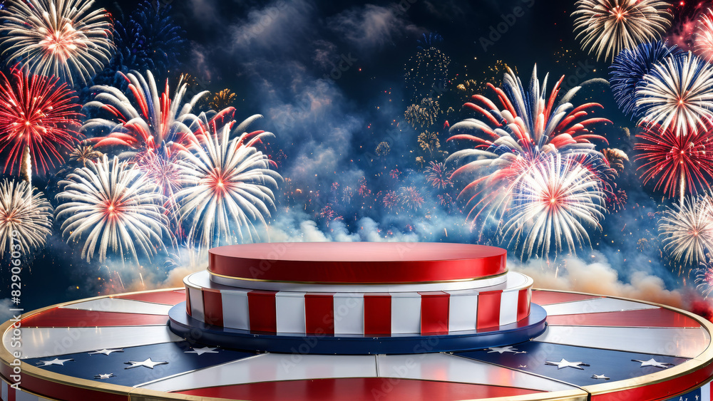 America product display background, USA podium background, white and ...