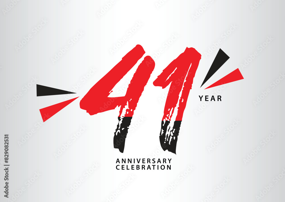 41 year anniversary celebration logotype vector, 41 number design, 41th ...