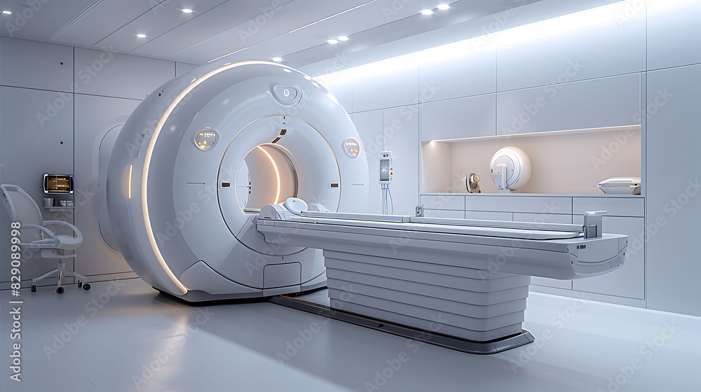 Front view mockup image white background of an MRI machine Stock ...