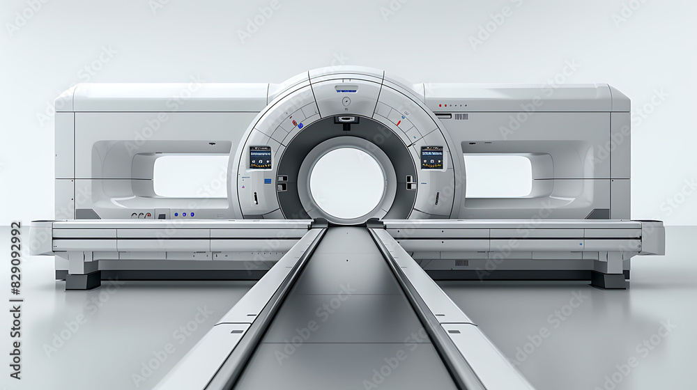 Front view mockup image white background of a CT scanner Stock ...