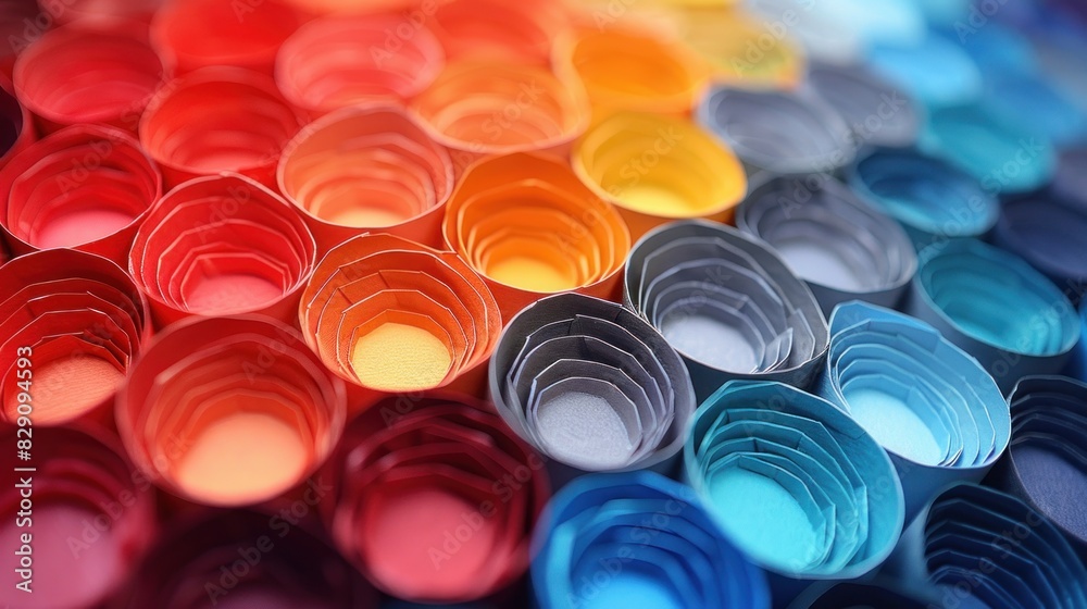 Produce a detailed color palette for paper cuts that enhances workflow ...