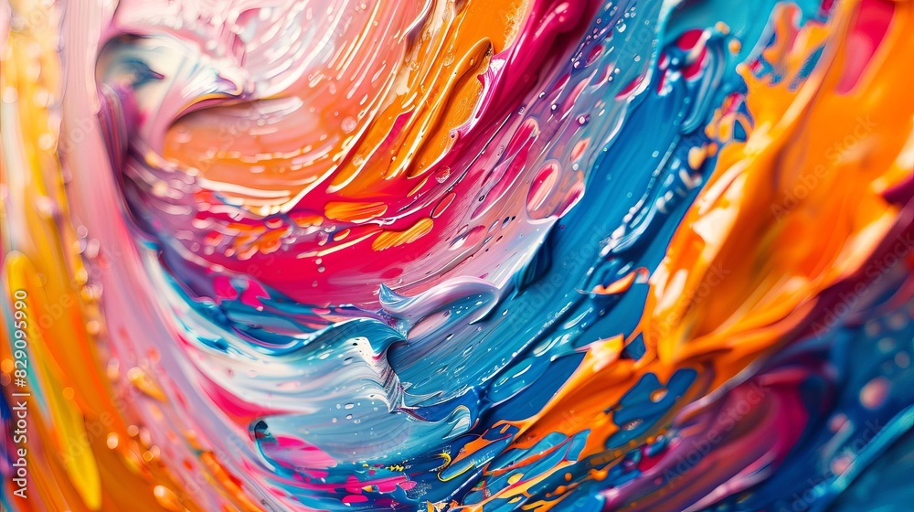 Vibrant abstract art with bold, swirling colors and dynamic shapes ...