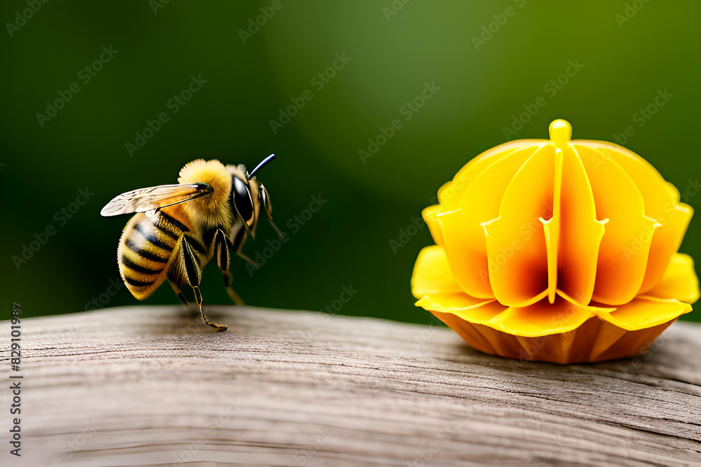 Honeycomb background product podium display 3d stand of natural honey ...