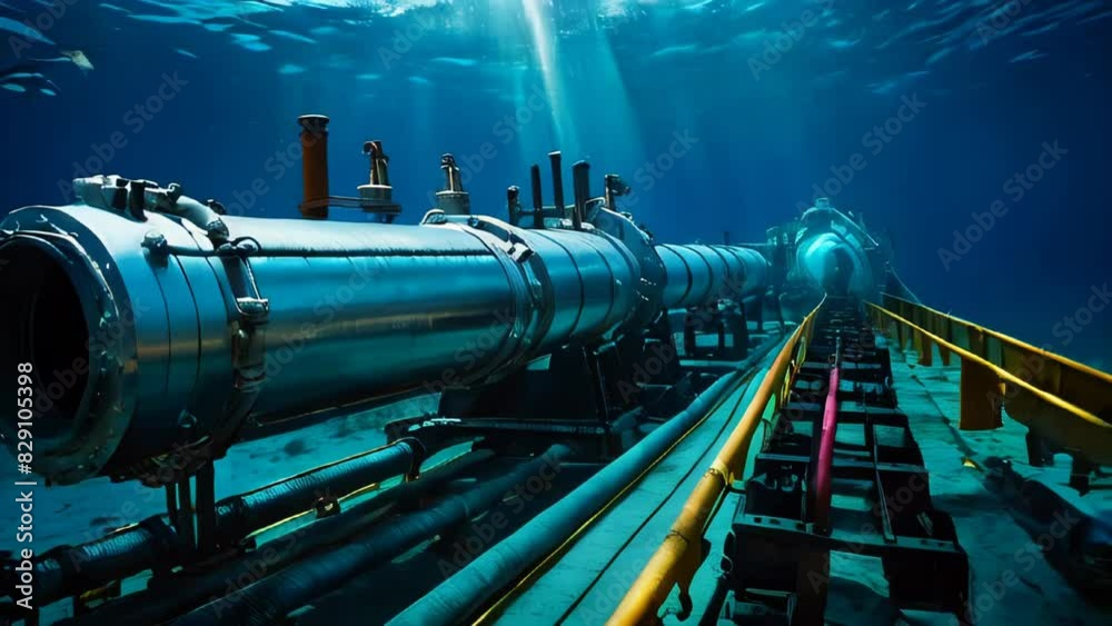 Underwater pipeline for oil and gas transport, subsea industry ...