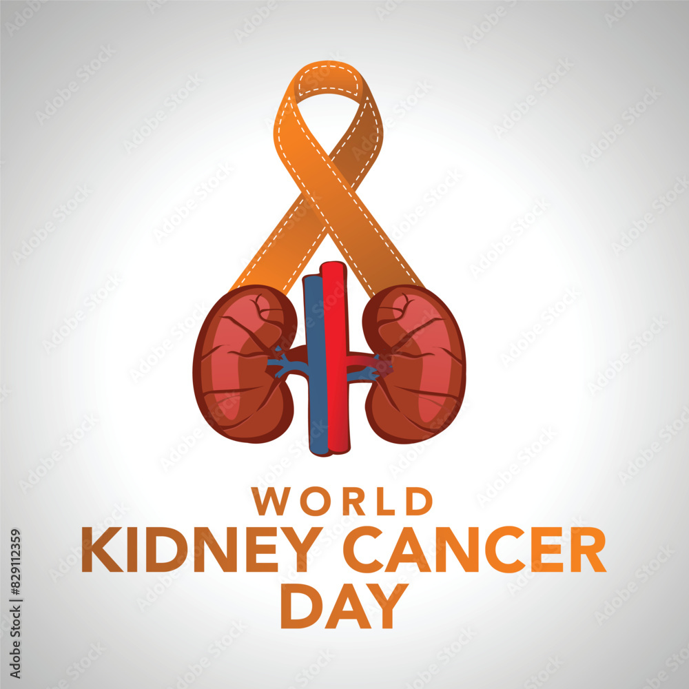 National Kidney Cancer Awareness Month. Orange Color Ribbon Background. Vector Design Template ...
