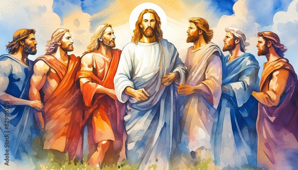 The twelve apostles with jesus christ Biblical. Christian religious ...