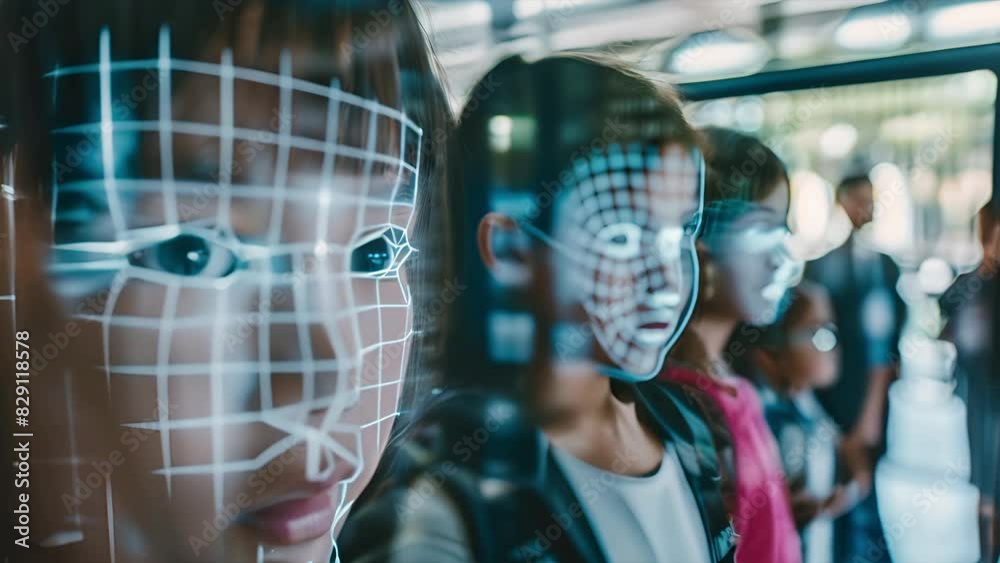 Video from a facial recognition identification system in use at a ...