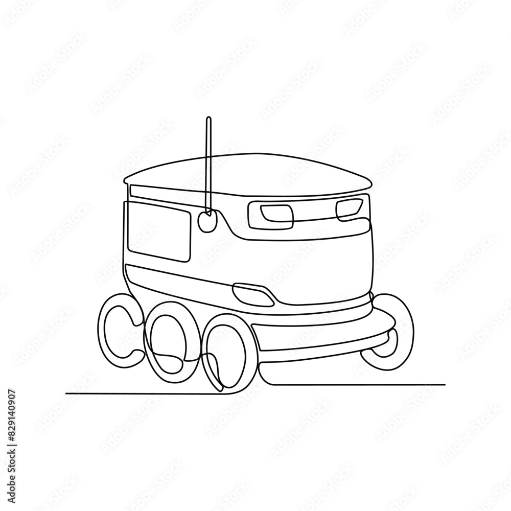 One continuous line drawing of Robot vector illustration. Programmable ...