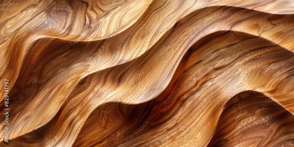 Wooden wave board background, detailed walnut wood texture surface ...