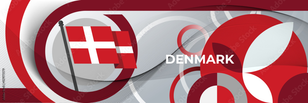 Denmark national day banner design. Danish flag theme graphic circles ...