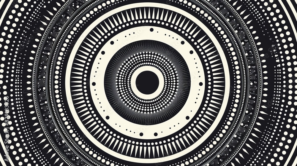 Shaded in black African dot-and-circle geometric patterns often consist ...