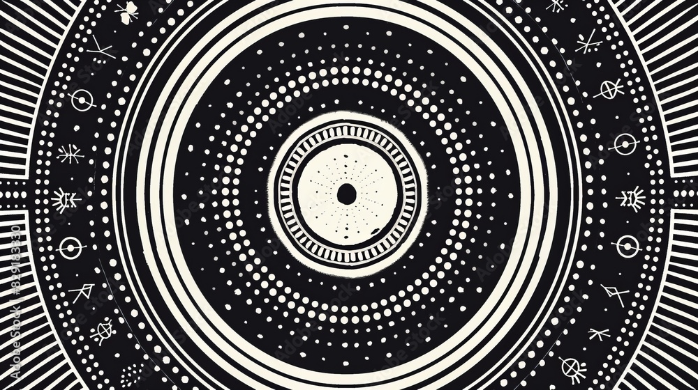 Shaded in black African dot-and-circle geometric patterns often consist ...