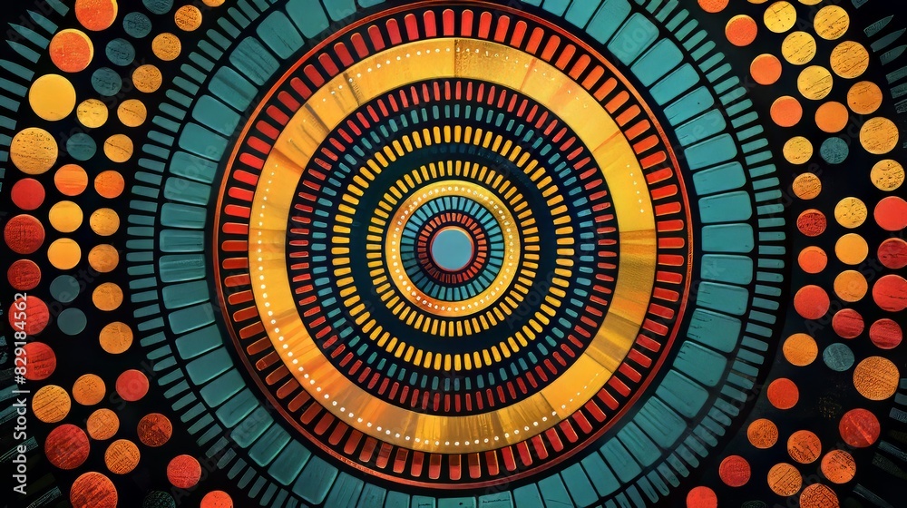 Shaded in blue, African dot-and-circle geometric patterns often consist ...