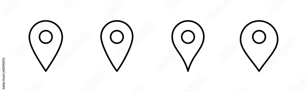 Pin icon set. Location icon vector. destination icon. map pin Stock ...