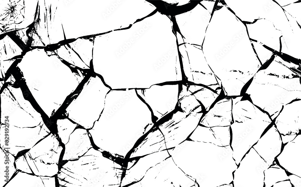 Surface of broken glass texture. Sketch shattered or crushed glass ...