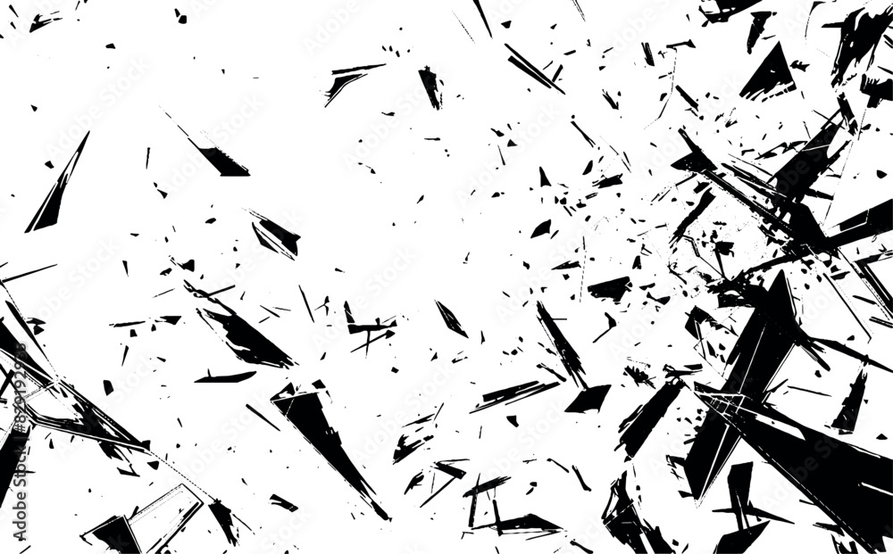 Surface of broken glass texture. Sketch shattered or crushed glass ...