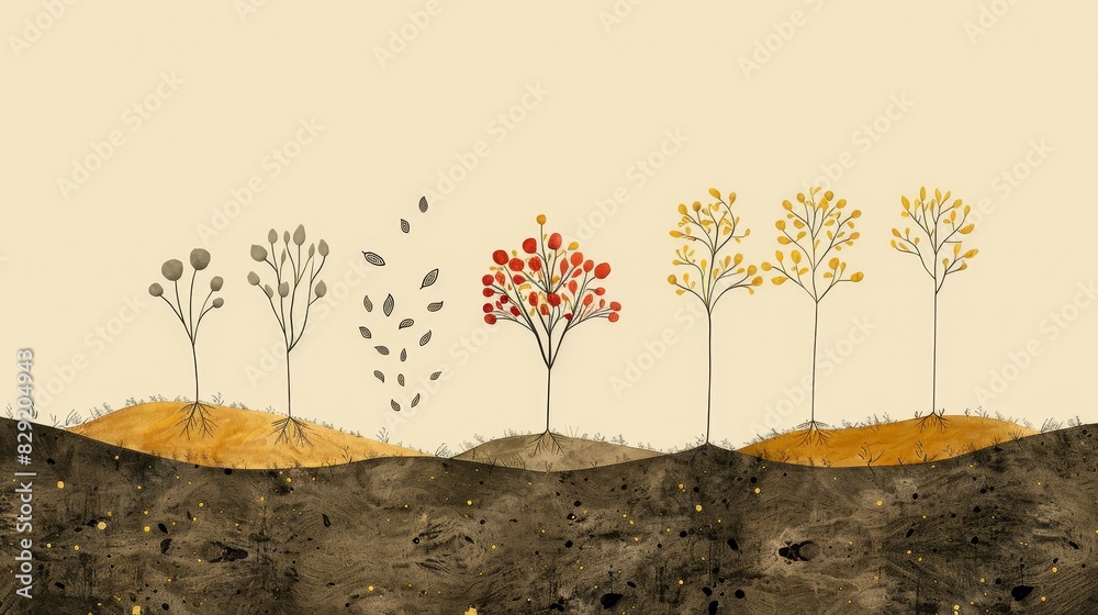 Different Types of Ground with Farmer Scattering Seeds in Parable of ...