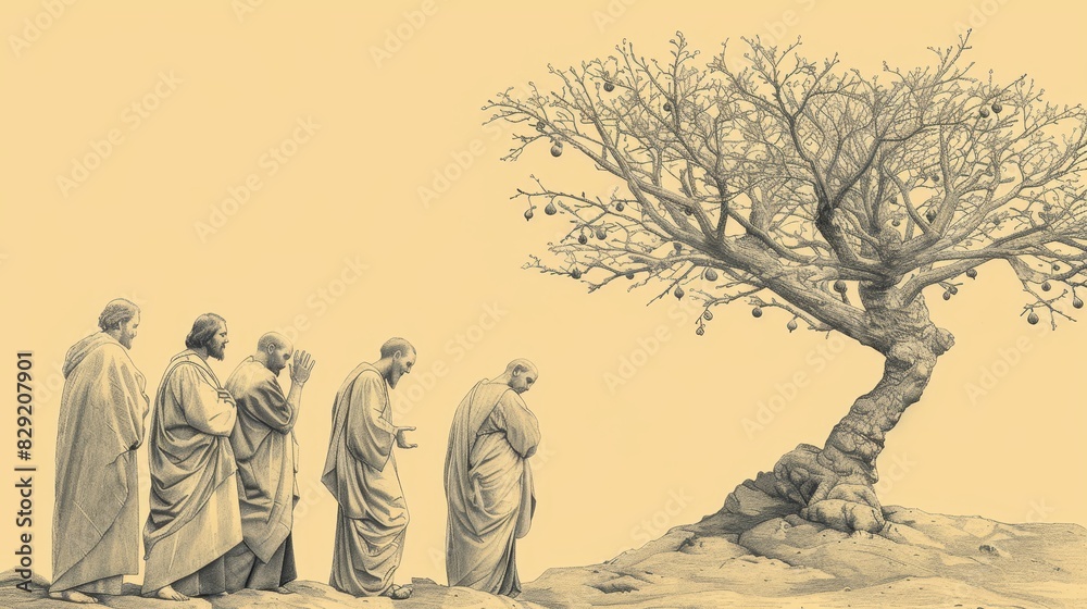 Disciples Marvel as Fig Tree Withers, Jesus Curses, Biblical ...