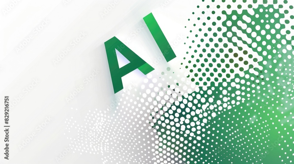 Vector illustration of the green text "AI" on a white background with ...