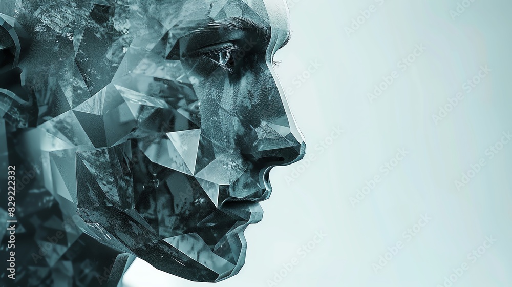 Digital textile sculpture capture of a human figure composed of digital ...