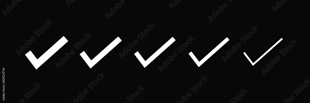 Check mark icons set. Check marks symbol collection. Simple check mark. Quality sign icon ...