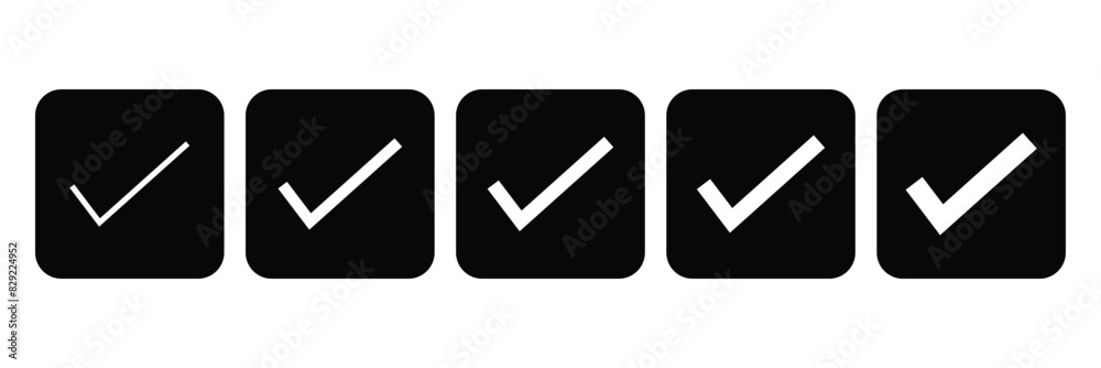 Check mark icons set. Check marks symbol collection. Simple check mark ...
